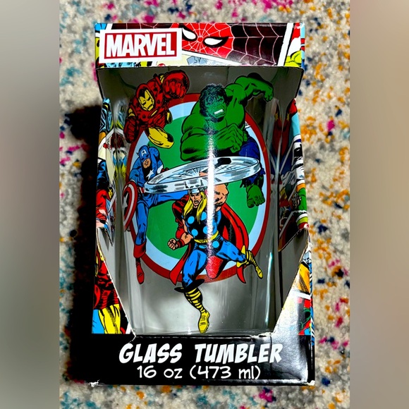 Marvel | Other | Marvel Glass Tumbler With Comic Art | Poshmark